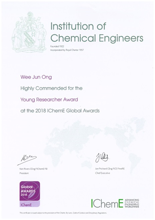 Dr. Ong Wee Jun Receives Young Researcher Award from IChemE Malaysia ...